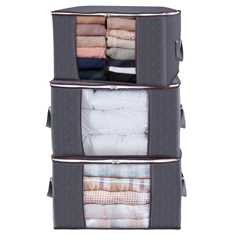 Large Capacity Quilt Storage Bag Clear Window Folding Bag Clothes ...
