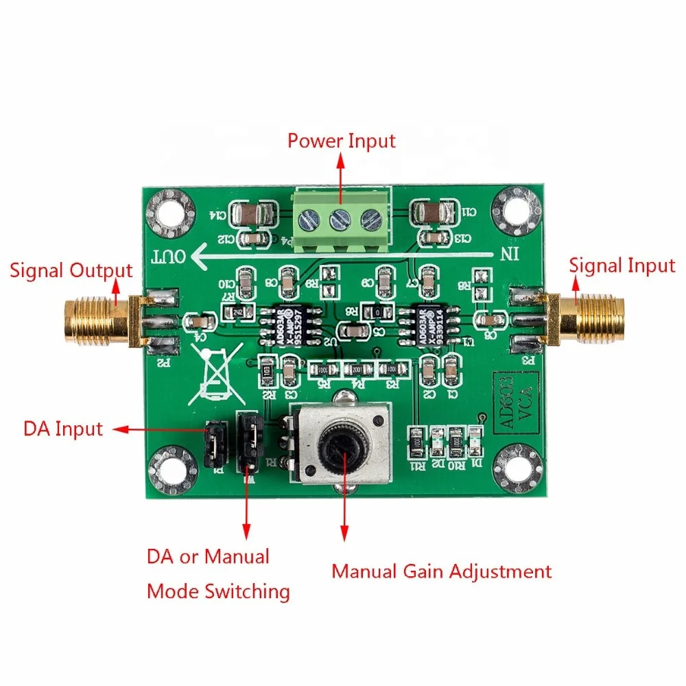 Taidacent Ad603低噪声可变增益放大器vca模块电压控制可变增益放大器电路 - Buy 低噪声可变增益放大器 (vga),压控放大器电路,Ad603 Product on ...