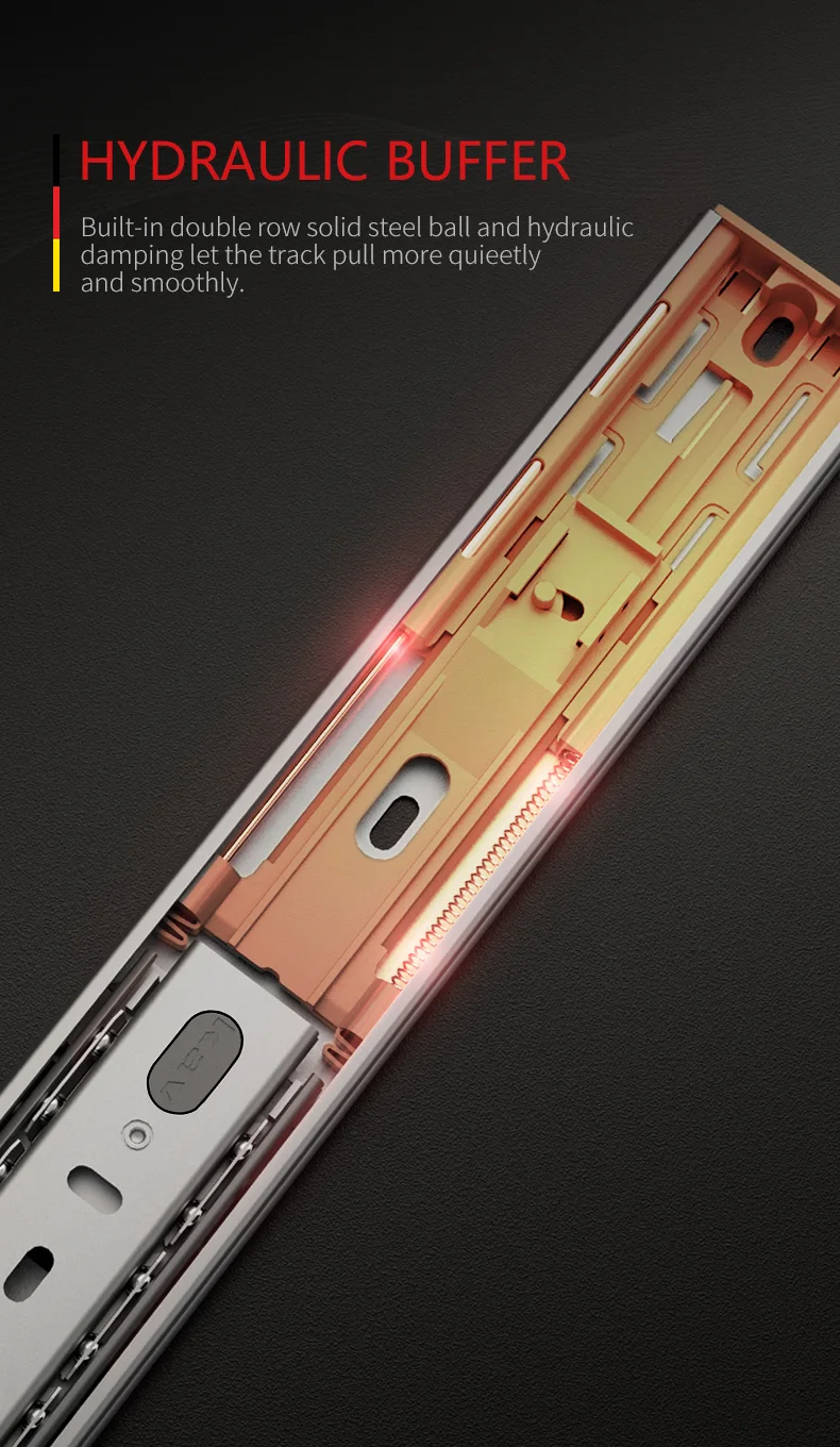 China Full Extension Telescopic Channel Cold Rolled Steel Ball Bearing ...