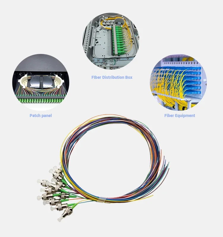 Ftth 1.5m 12 Core Singlemode Fiber Optic Pigtails - Sc Apc/upc - Oem