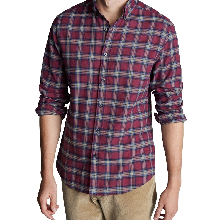 Hot Sale Popular Quiltde Plaid Thin Long Sleeved Flannel Shirts for Men ...