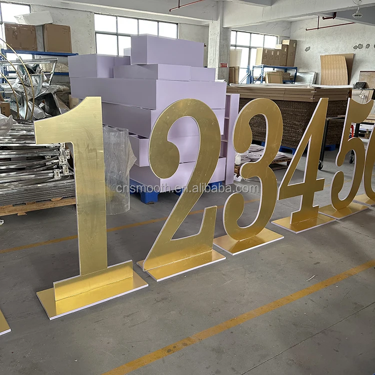 Wedding Birthday Custom Giant Gold Mirrored Acrylic Numbers 3d Big ...
