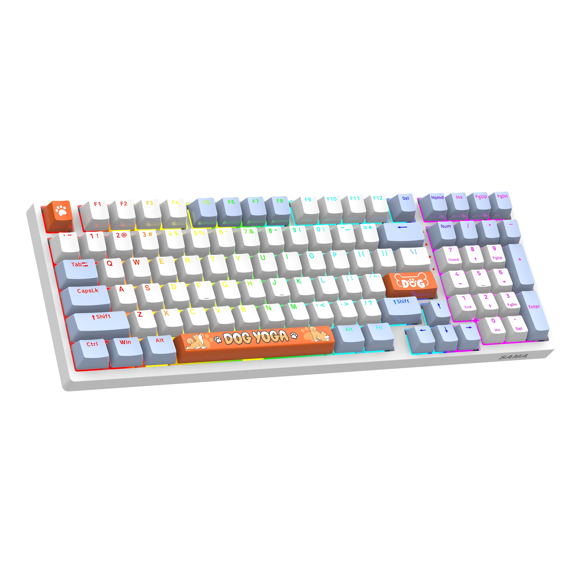 SAMA Triple Keycaps Wired Mechanical PC Gaming Keyboard 98-key Layout ...