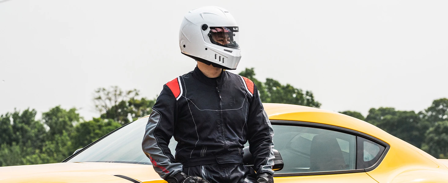 ILM Lightweight Fiberglass Full Face Racing Helmet SA2020 Certified ...