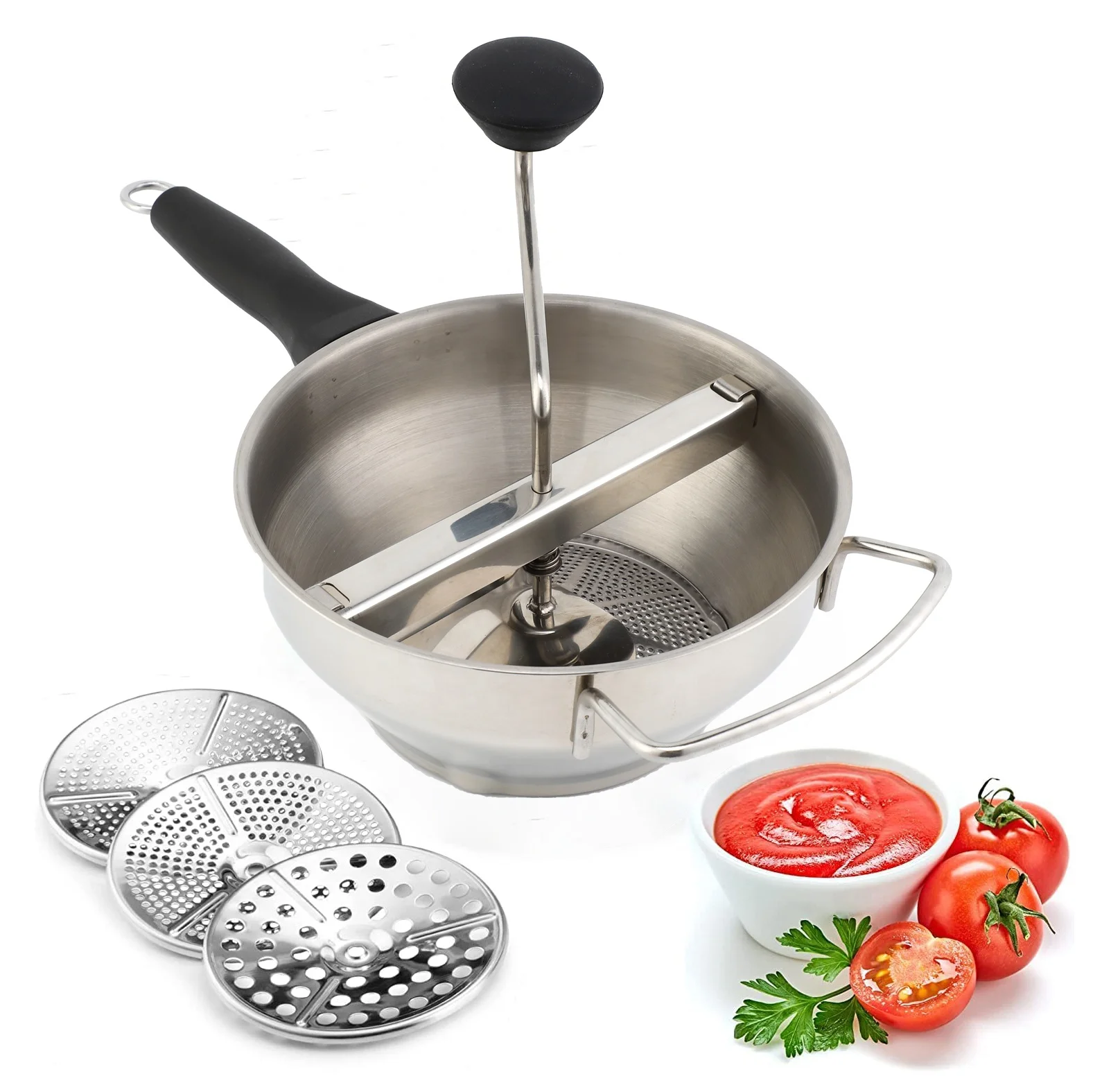 Rotary Stainless Steel Food Mill Strainer Potato Masher Grinder ...