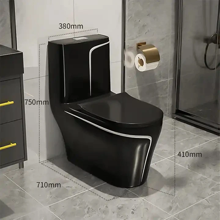 Inodoro Negro Floor Mounted Wc One Piece Bathroom Ceramic