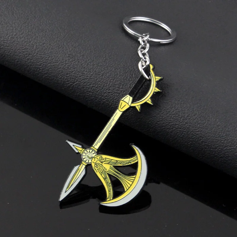Anime the Seven Deadly Sins Escanor Keychain - Rhitta Gold Axe