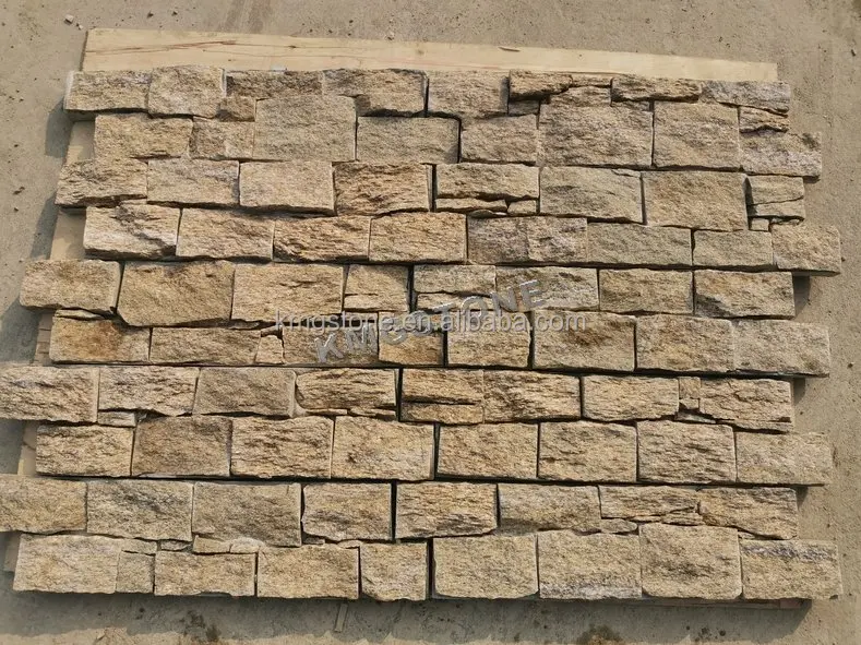 Custom-size Natural Yellow Slate Limestone Stone Wall Cladding for ...