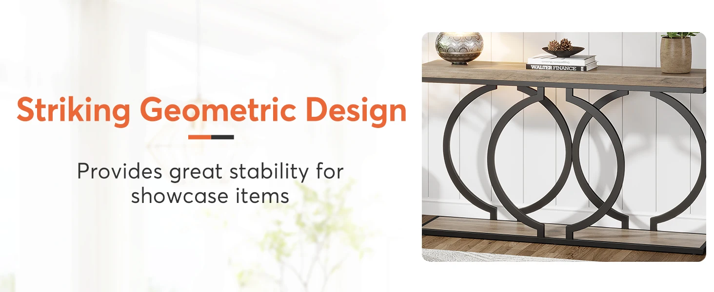 Tribesigns Modern Black & Grey Console Table for Hallway & Entryway - OEM