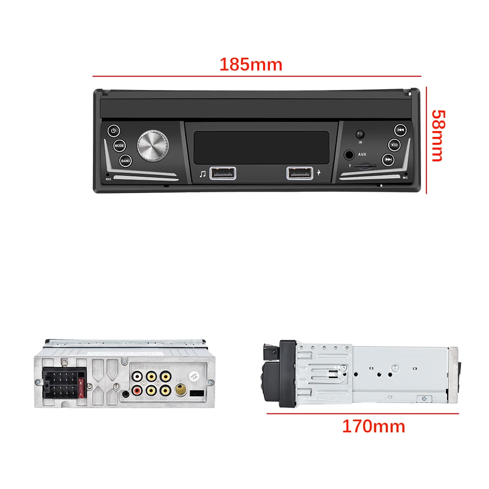 Podofo 1 Din 7" Radio Stereo Car MP5 Player with Touch Screen