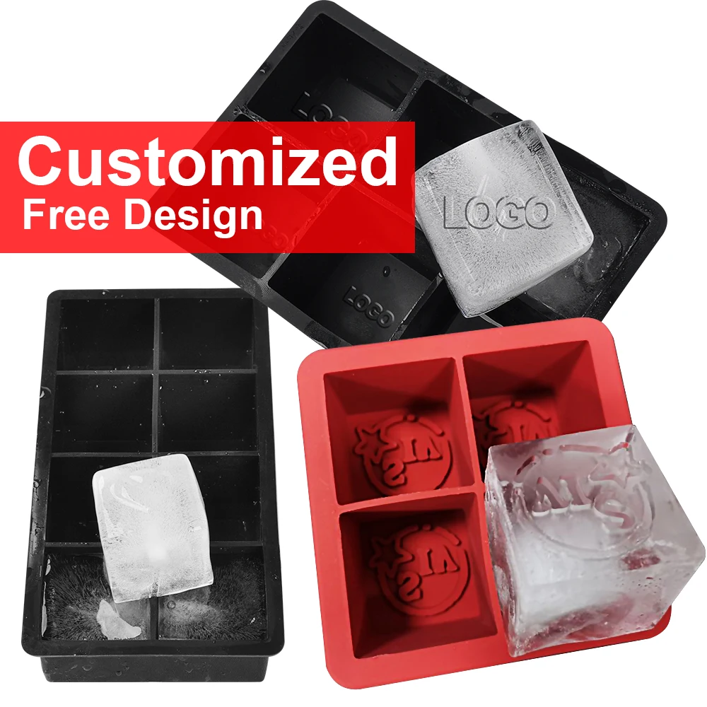 Custom Logo Portable Easy-release Ice Cube Mold Moulds Trays Box ...