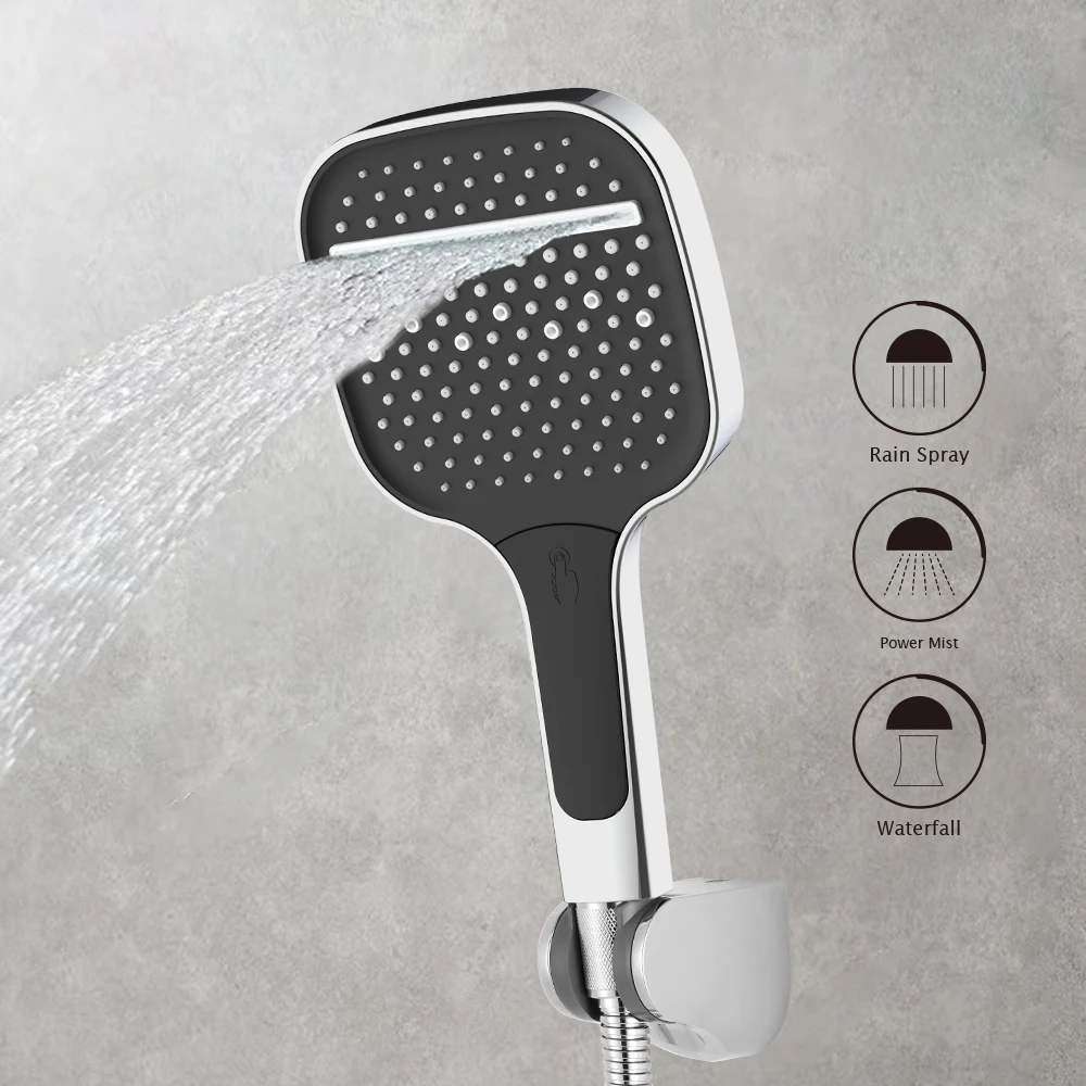 Wall Round Chrome Stainless Steel Bathroom Waterfall Rain Faucet Shower ...