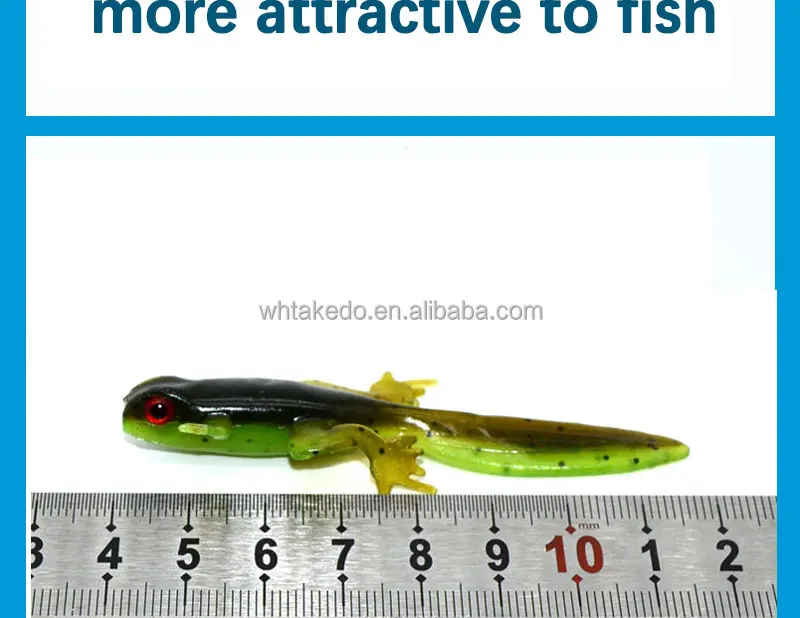 Takedo Sp06a 80mm 3.8g Frog Tadpole Soft Bait Soft Fish Body Musky Worm ...