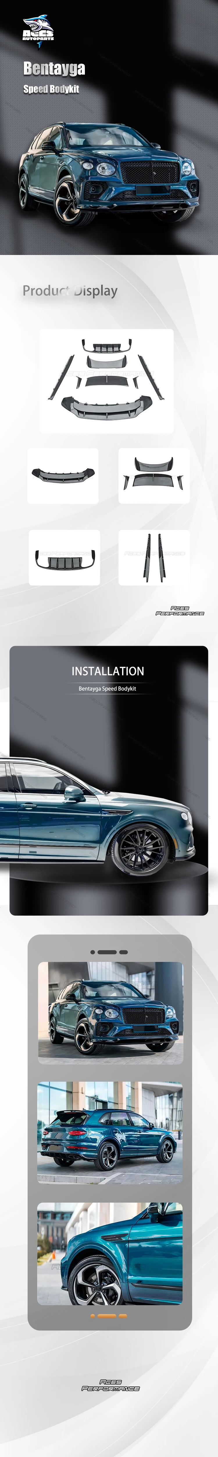 New Luxury Speed Bodykit for Bentayga 2020-2024 Front Lip Rear Diffuser ...