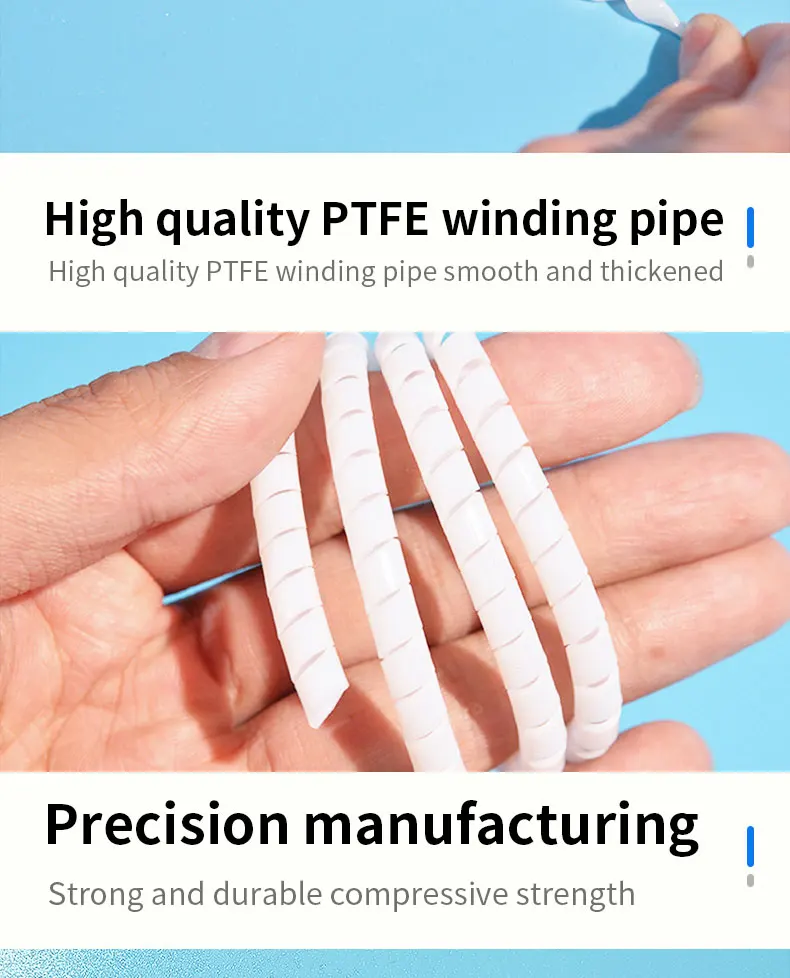PTFE Spiral Tube Bundle Wire PTFE Coated Tube Protective Sleeve ...