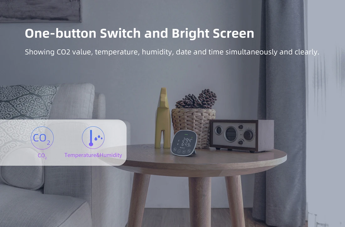 2024 Smart Co2 Air Quality Sensor Zigbee Air Quality Monitor Detector ...