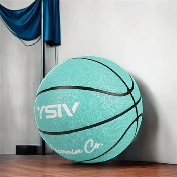 Custom Logo 7.5 Inch Pu Leather Basketball Blue For Women Printed Color ...