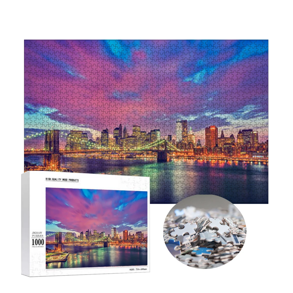 Wooden Custom Design 1000 Piece 50x70 Europe Jigsaw Puzzle For Adults ...