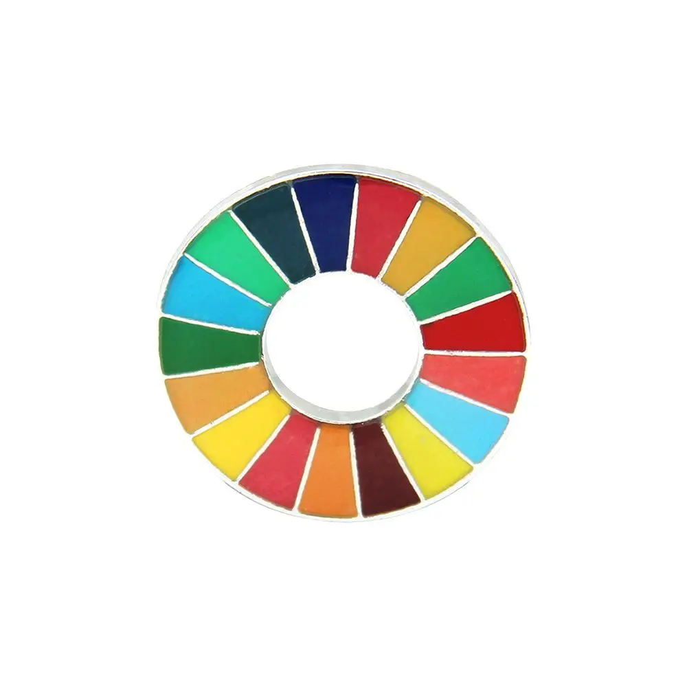 Rainbow Circle Sustainable Development Goals Badge - Custom Metal ...