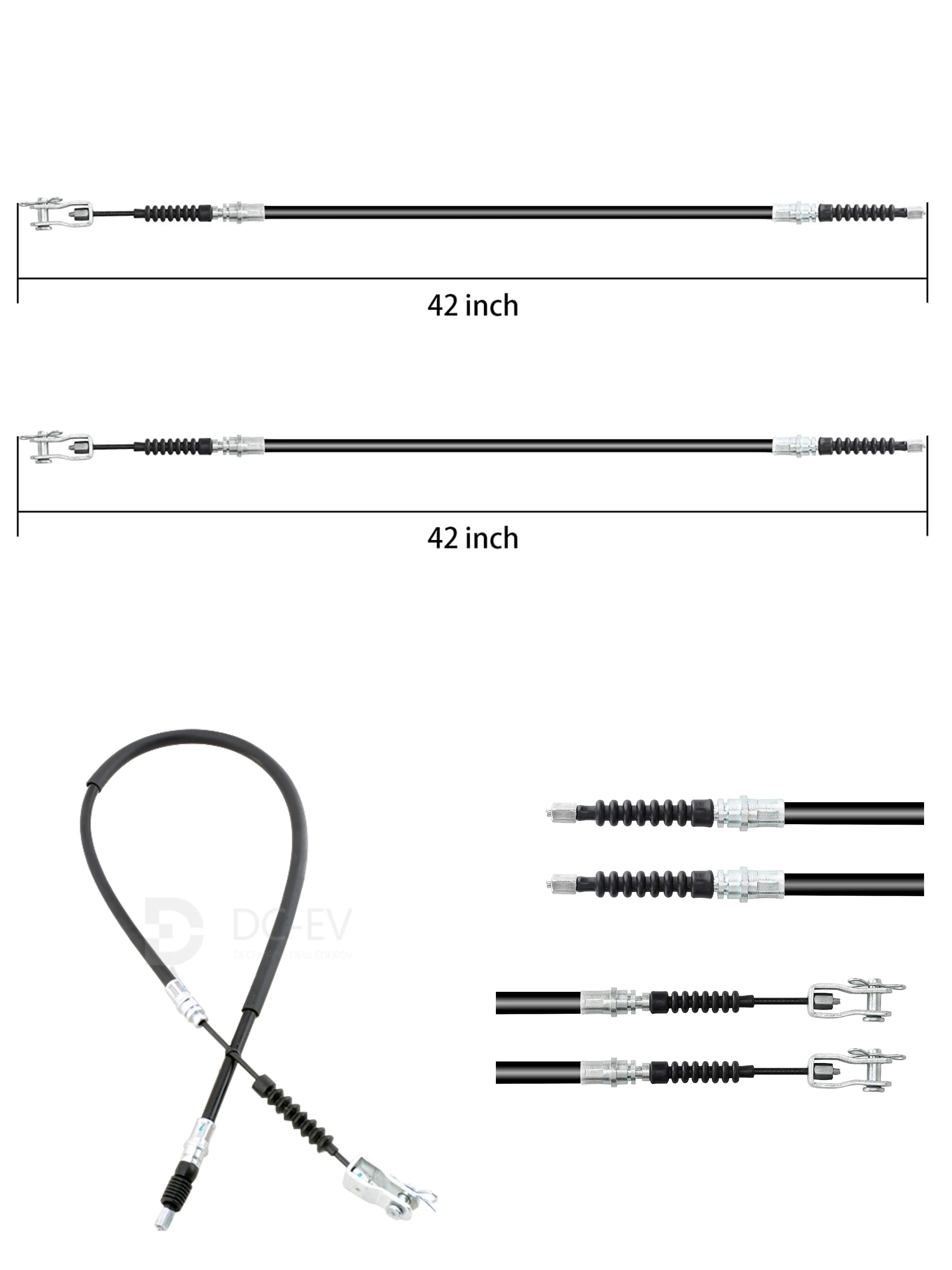 Club Car Ds Brake Cable Kit 2000-up 102022101 Driver & Passenger Side ...