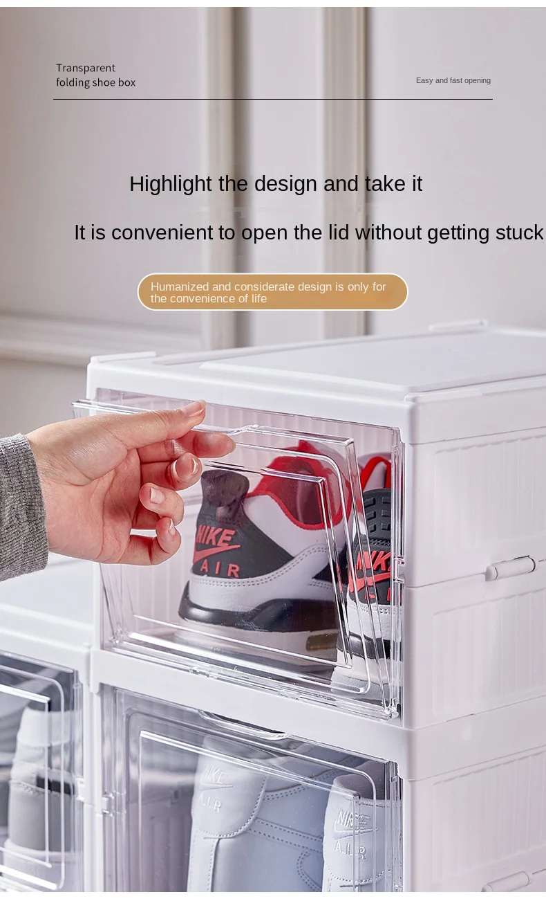 Installation Free Shoe Box Storage Box Transparent Shoes Multi Layer ...