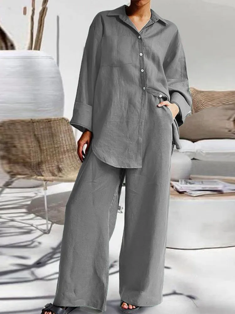 Shop Our Hot Selling Women's Cotton and Linen Shirt Set