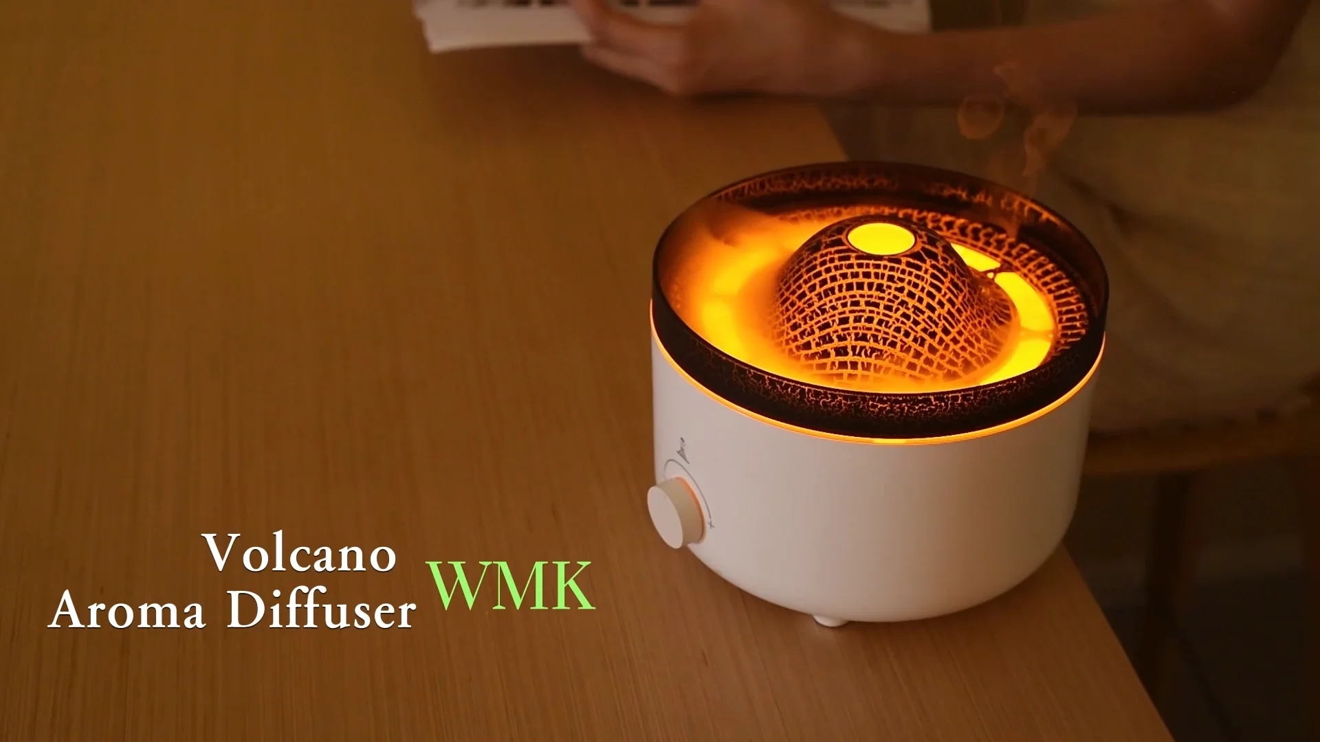 Customize Logo Desktop Flame Essential Oil Aroma Diffuser Dual Night Light Volcano Humidifier ...