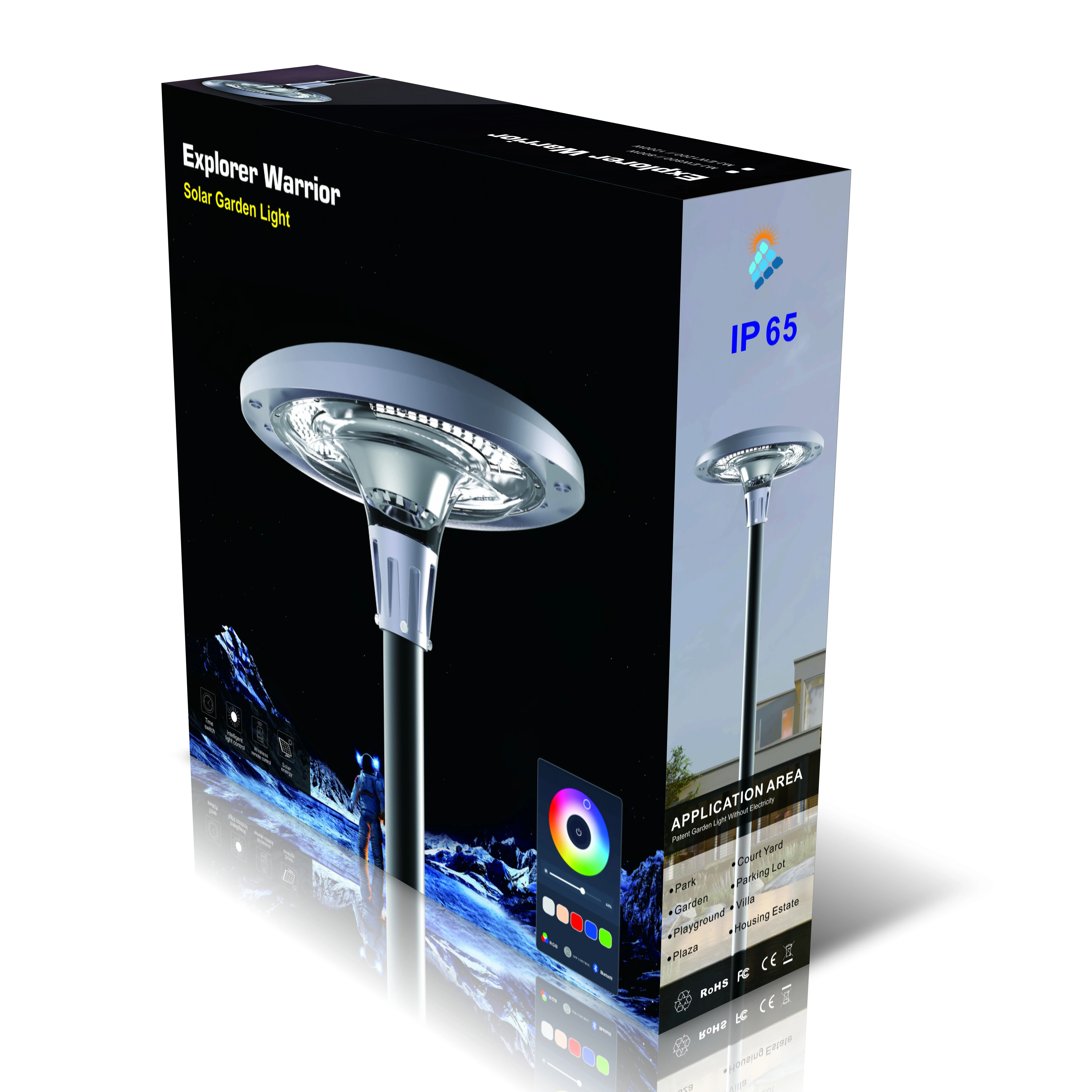 Outdoor Lampara Solar Exterior 800w 1200w Solar Ufo Square Light Rgbw ...