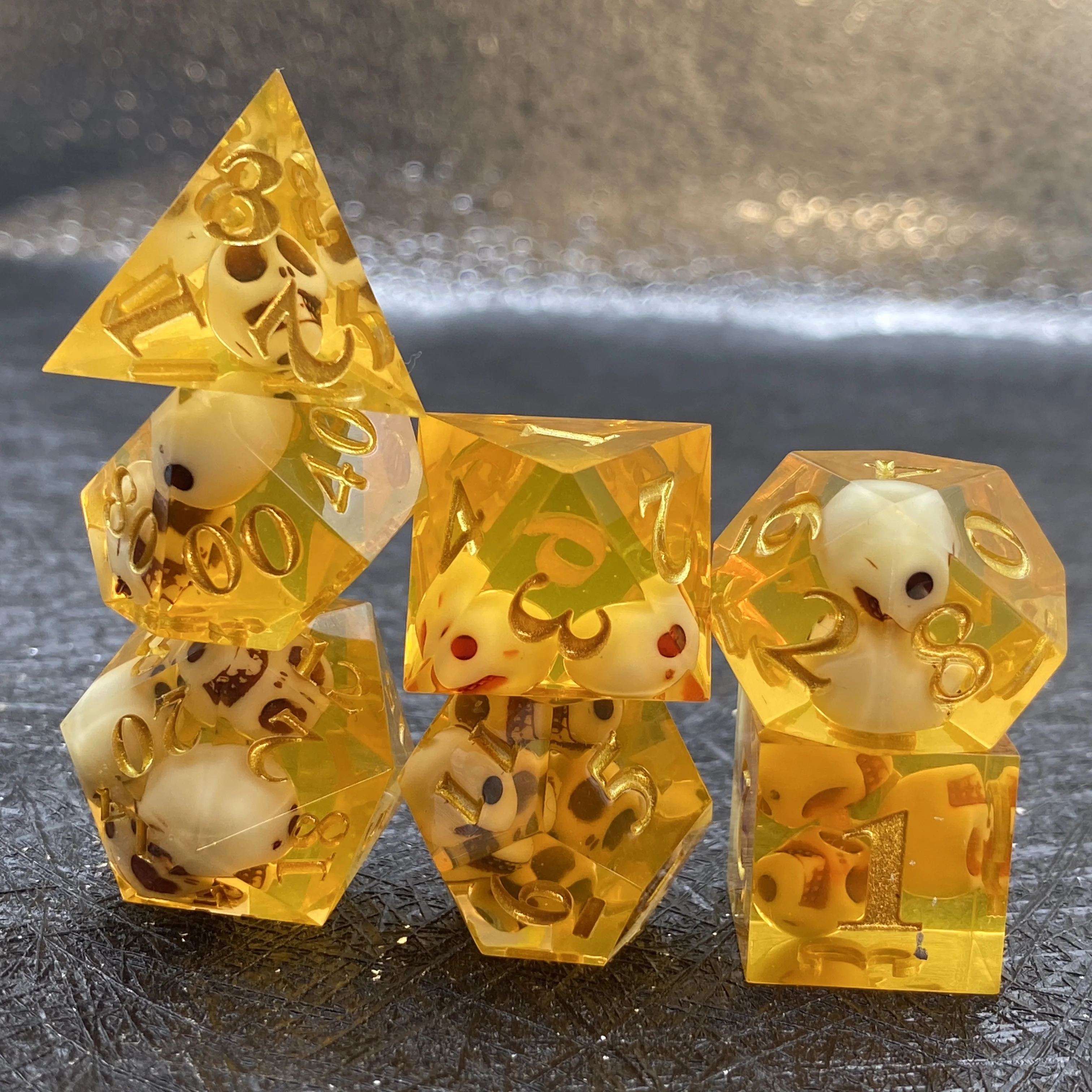 DND Resin Dice Custom Set - Sharp Edged Dungeons & Dragons