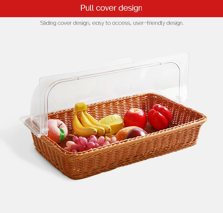 Plastic Clear Rectangular Restaurant Food Dust Cover Fruit Pan Pastry ...