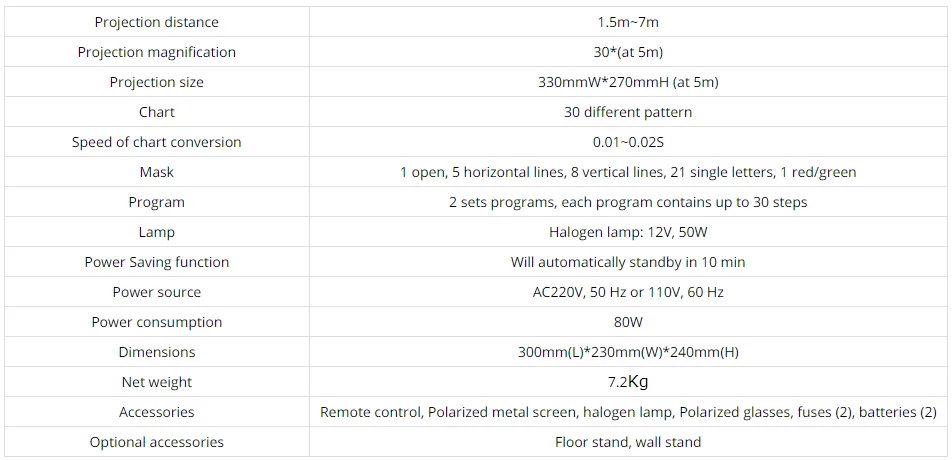 Eye Test Examation Auto Chart Projector Acp-1500 Optical Equipment ...