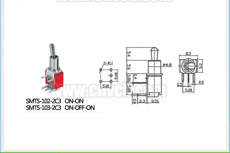 Abilkeen Smts Toggle Switch Types 1.5a/3a On-on Toggle Switch - Buy ...