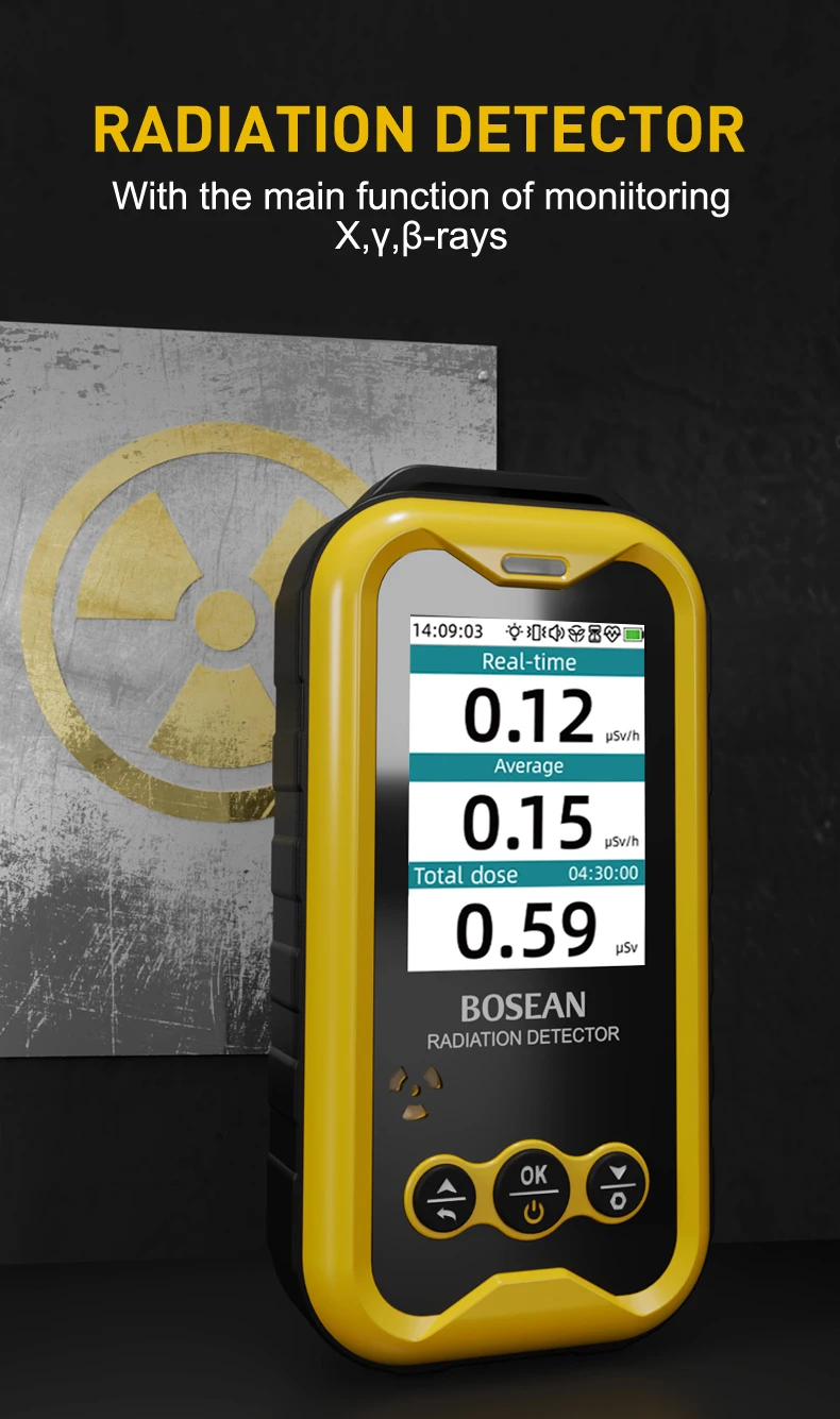 Bosean FS-5000 Gamma Beta Radiation Detector - Portable & Reliable