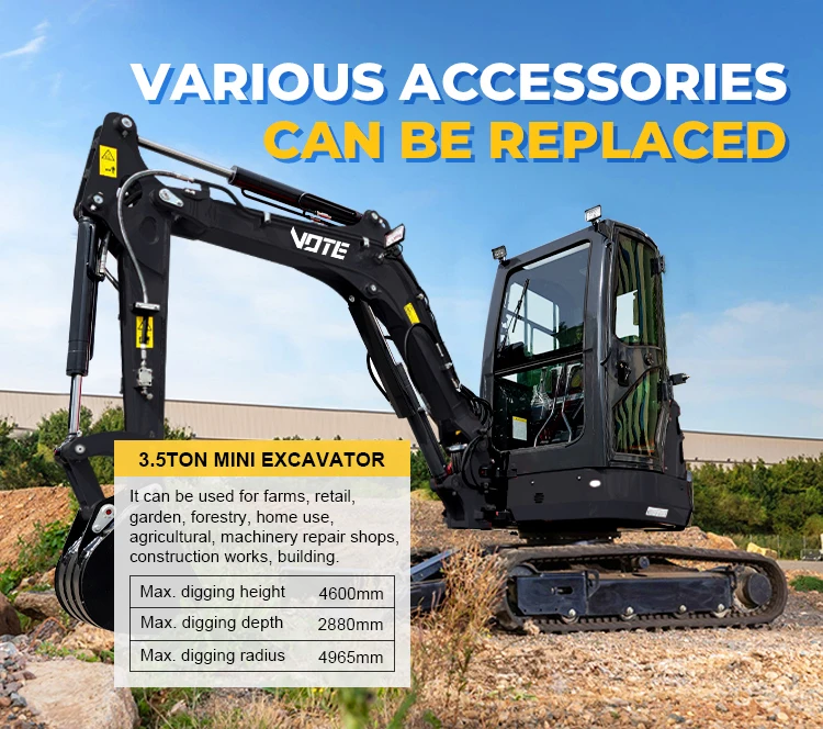 Mini Excavator 3.5 Ton - High Digging Power & Customization