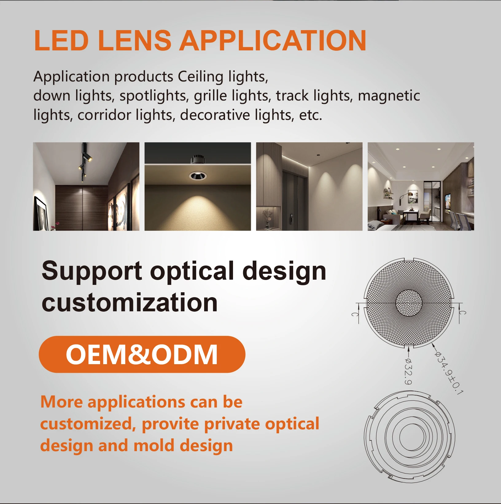 35mm Cob Spotlight Lens Beam 24 Degree Cob Led Focusing Optical Lens ...