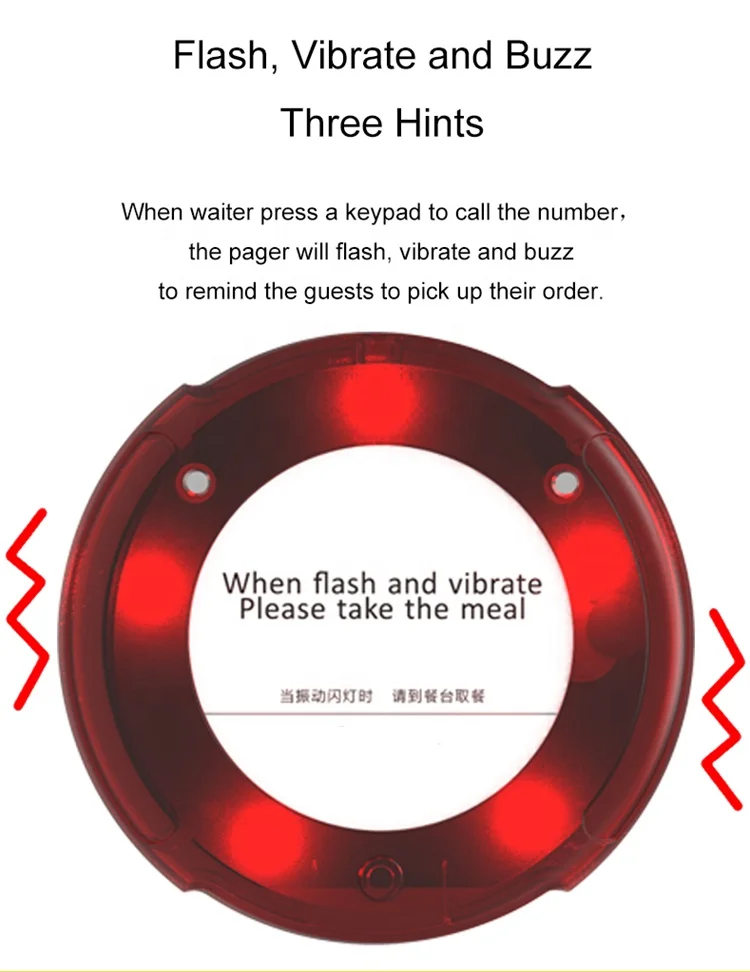 Cafe Queue Calling Rechargeable Mini Buzzer 10 Vibrating Waterproof ...