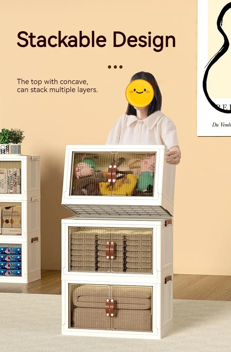 Sesame PP Plastic Storage Cabinet - Foldable & Stackable