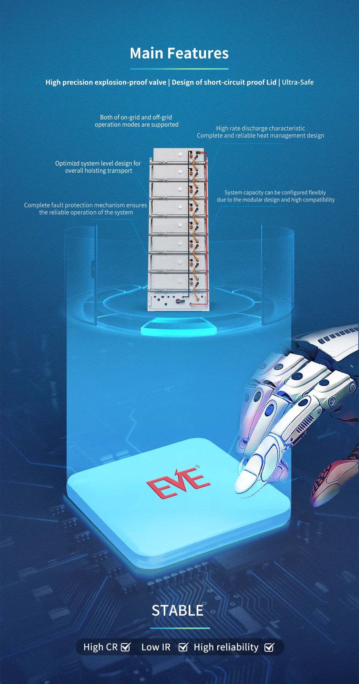 Eve Lithium Energy Liquid Cooled Battery 344kwh 1228.8v Lithium Battery ...