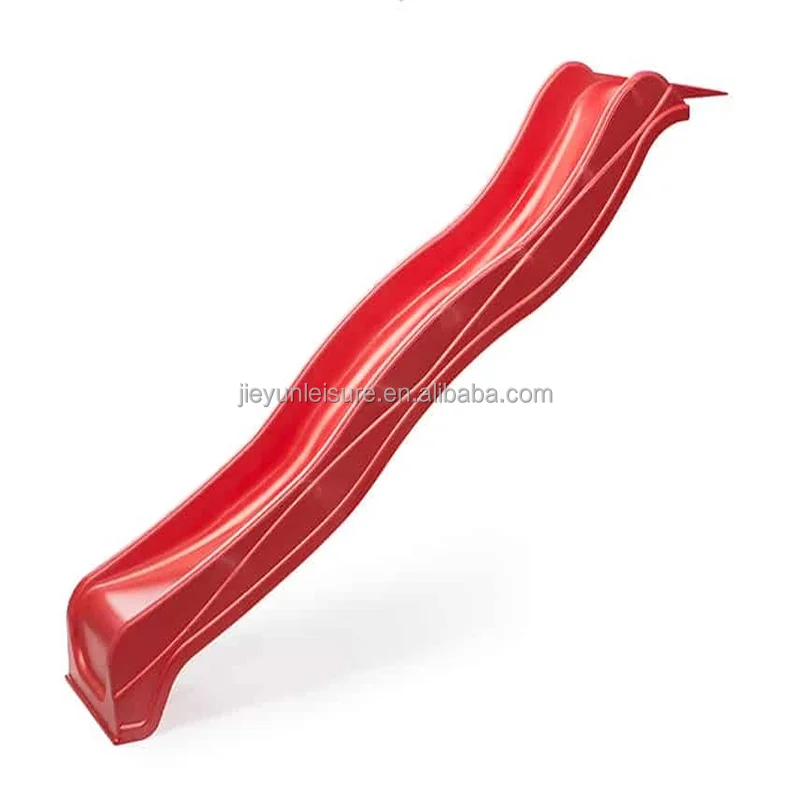 Curved Slide Children's Playground Equipment Red Long Plastic Slides ...