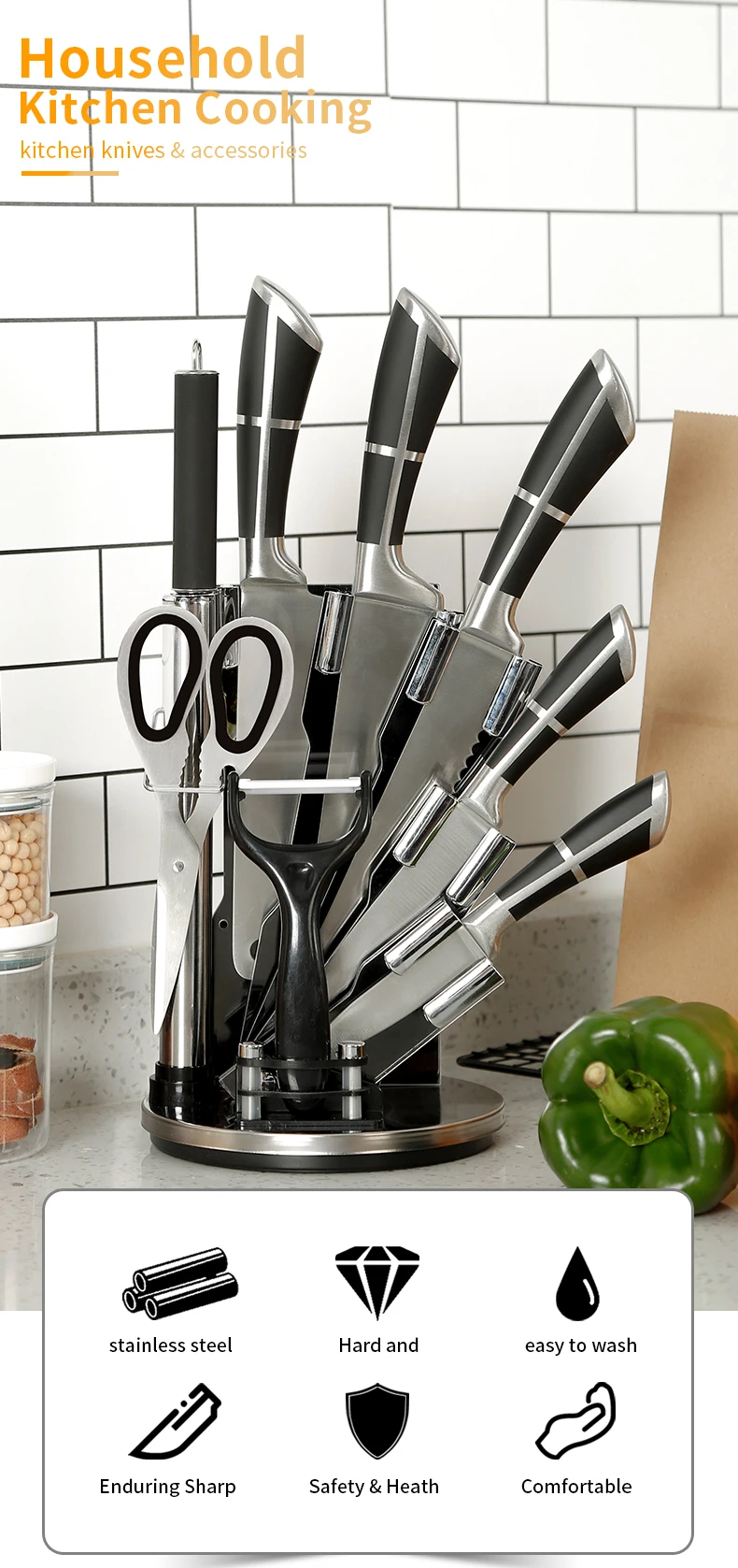 9pcs Kitchen Kiritsuke Knife Stands For Opinel Sushi Filet Throwing ...