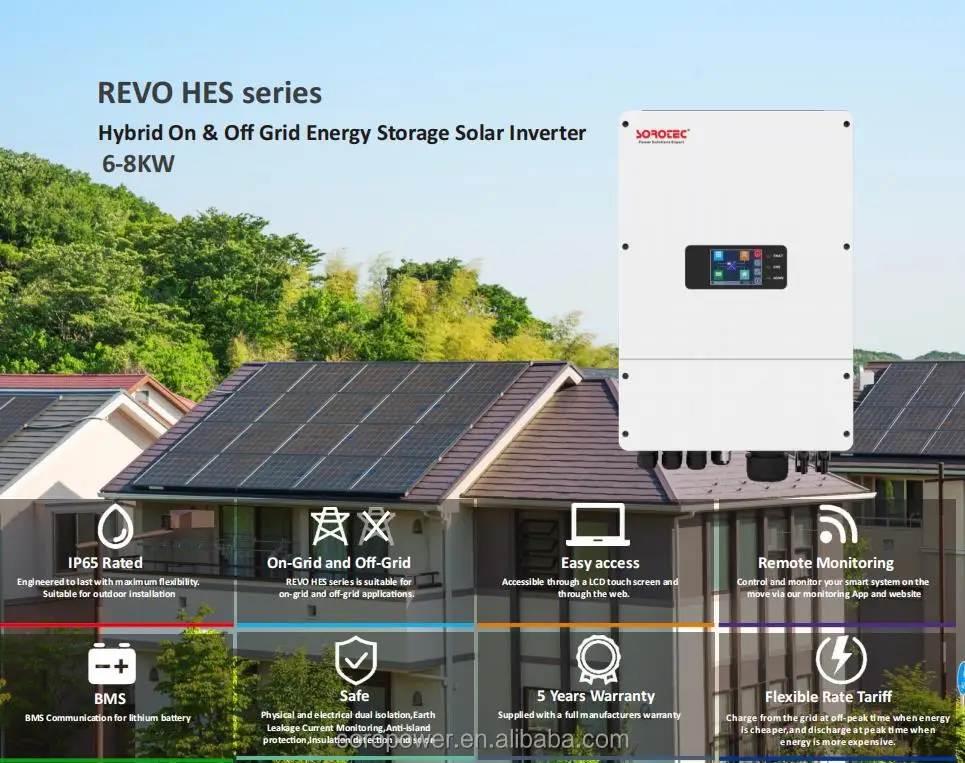 IP 65 6w 8kw Hybrid Inverter on Grid System With Wifi Use Single Phase ...