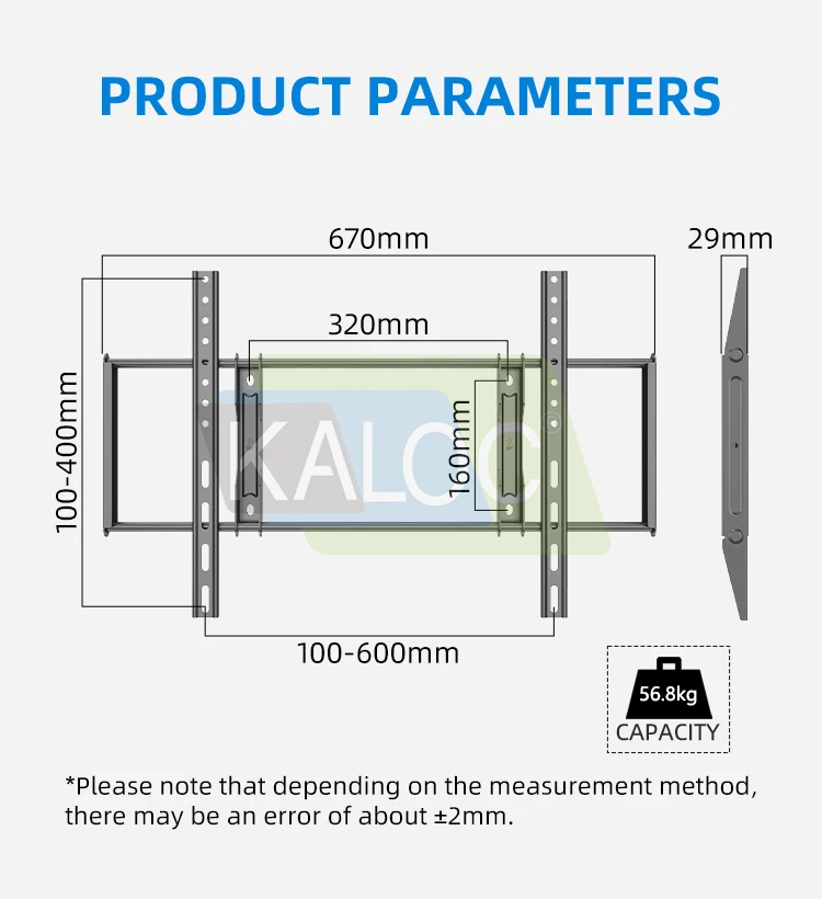 Kaloc Ec75 For 32"-80" Screen Vesa Tilt Stents Bracket Wall Tv Mounts ...