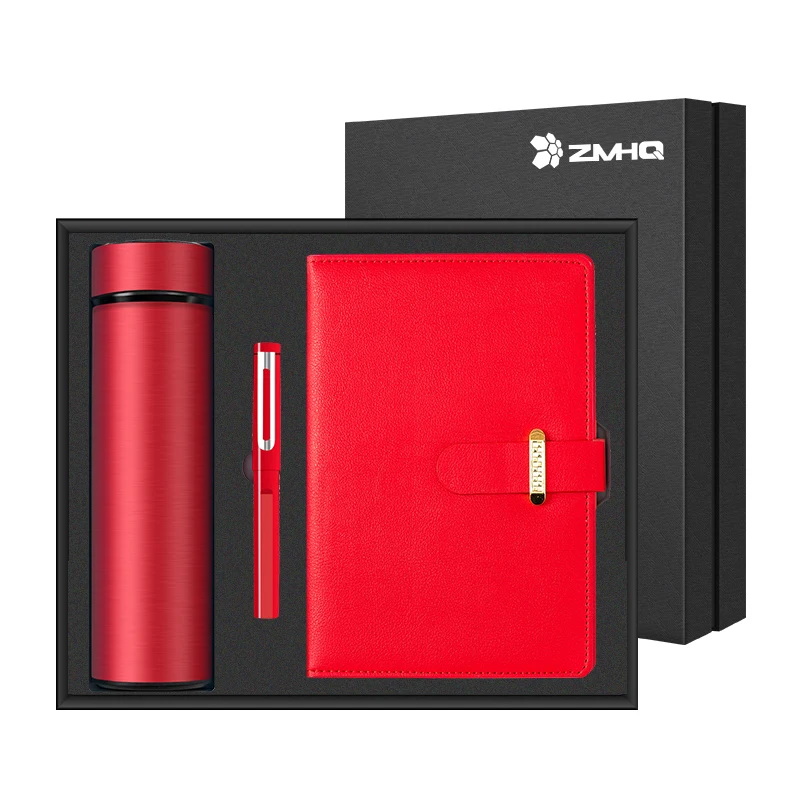 High Quality Pu Notebook And Lcd Display Water Bottle Pen Luxury ...