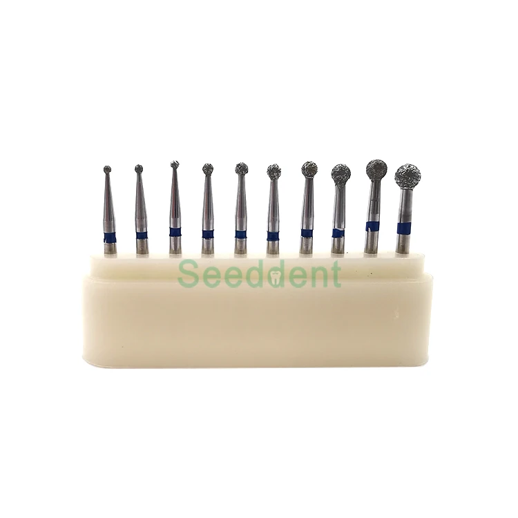 Dental Diamond Bur Kit Round Ball Shape Assorted in FG / RA Dental High ...