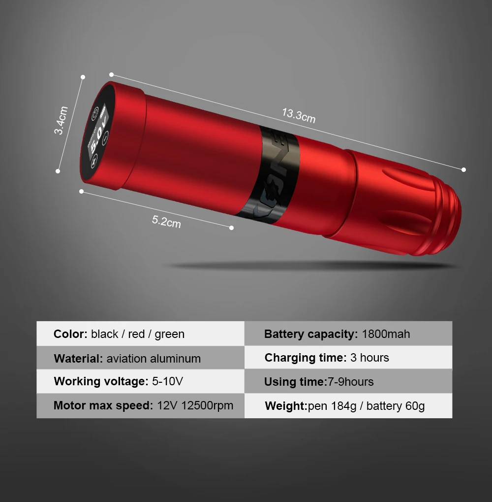 Inkone Tattoo Guns 3.5mm/4.0mm Stroke Electric Wireless Rotary Tattoo ...