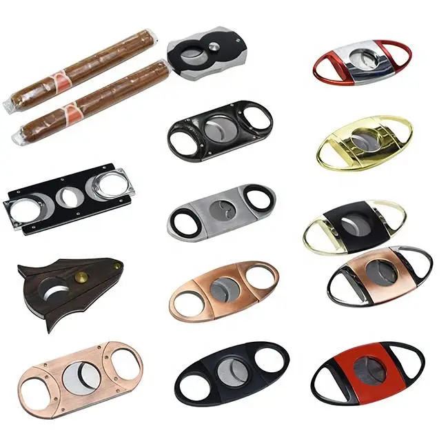 Luxury Cigar Cutter Knife Custom Stainless Steel Cigar Cutters Double ...