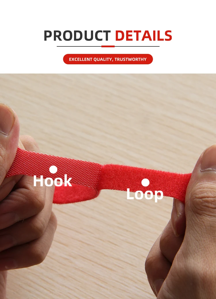 5 Color Wholesale Custom Velcroes Cable Tie Self-locking Wire Hook And ...