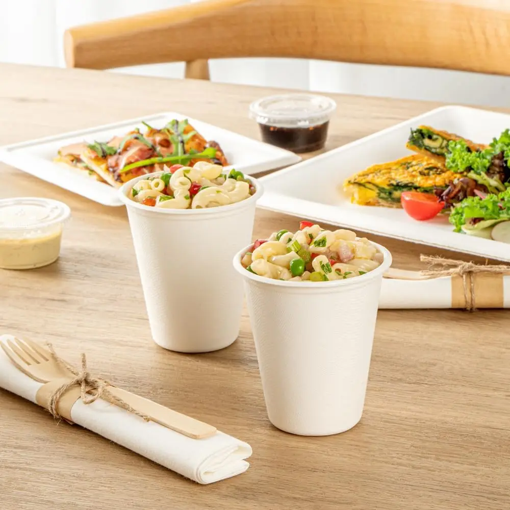 Disposable 8 OZ Sugarcane Bagasse Cup For Coffee Waterproof ...