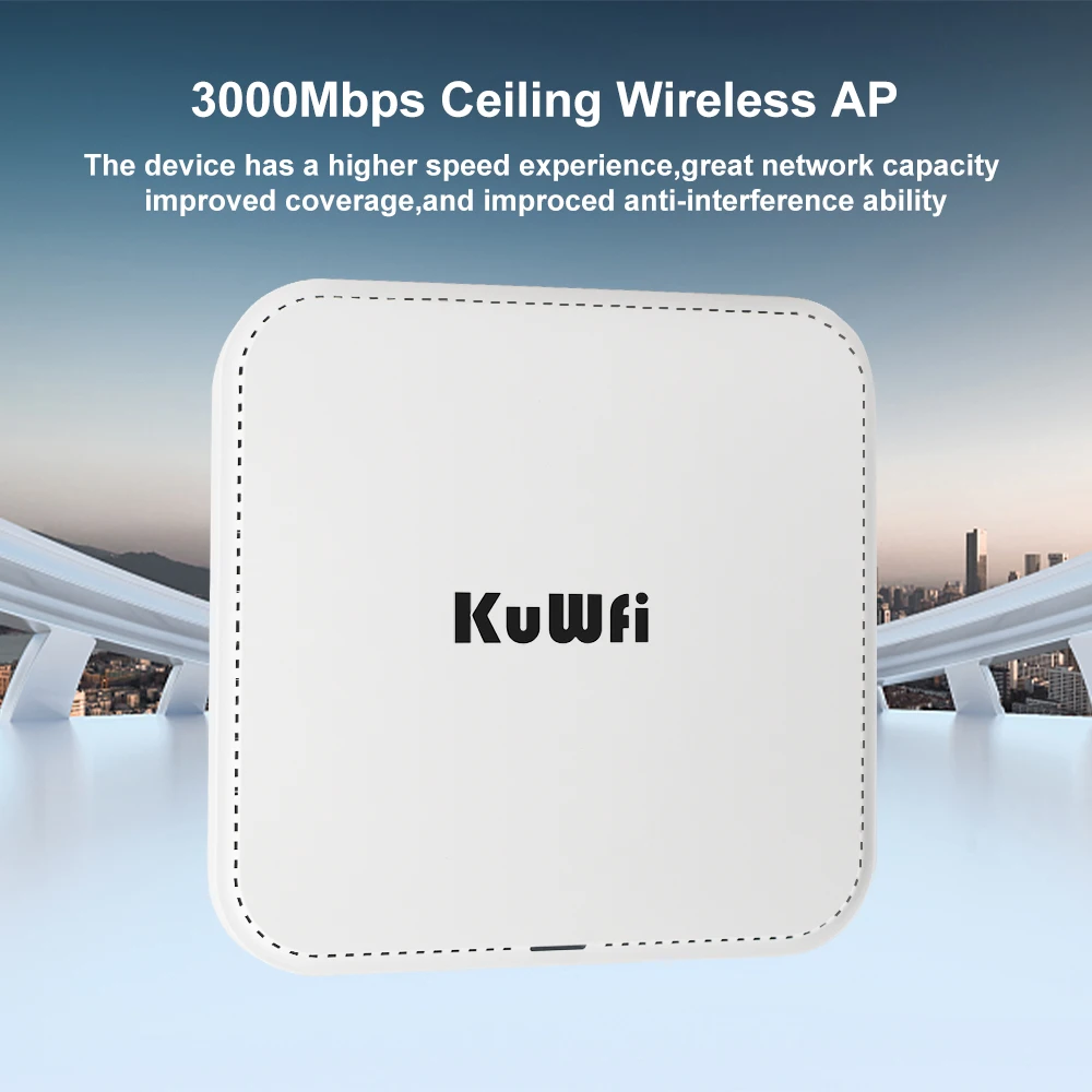 High Power Kuwfi Dual Band 2.4G 5.8G 3000mbps Wifi Access Point