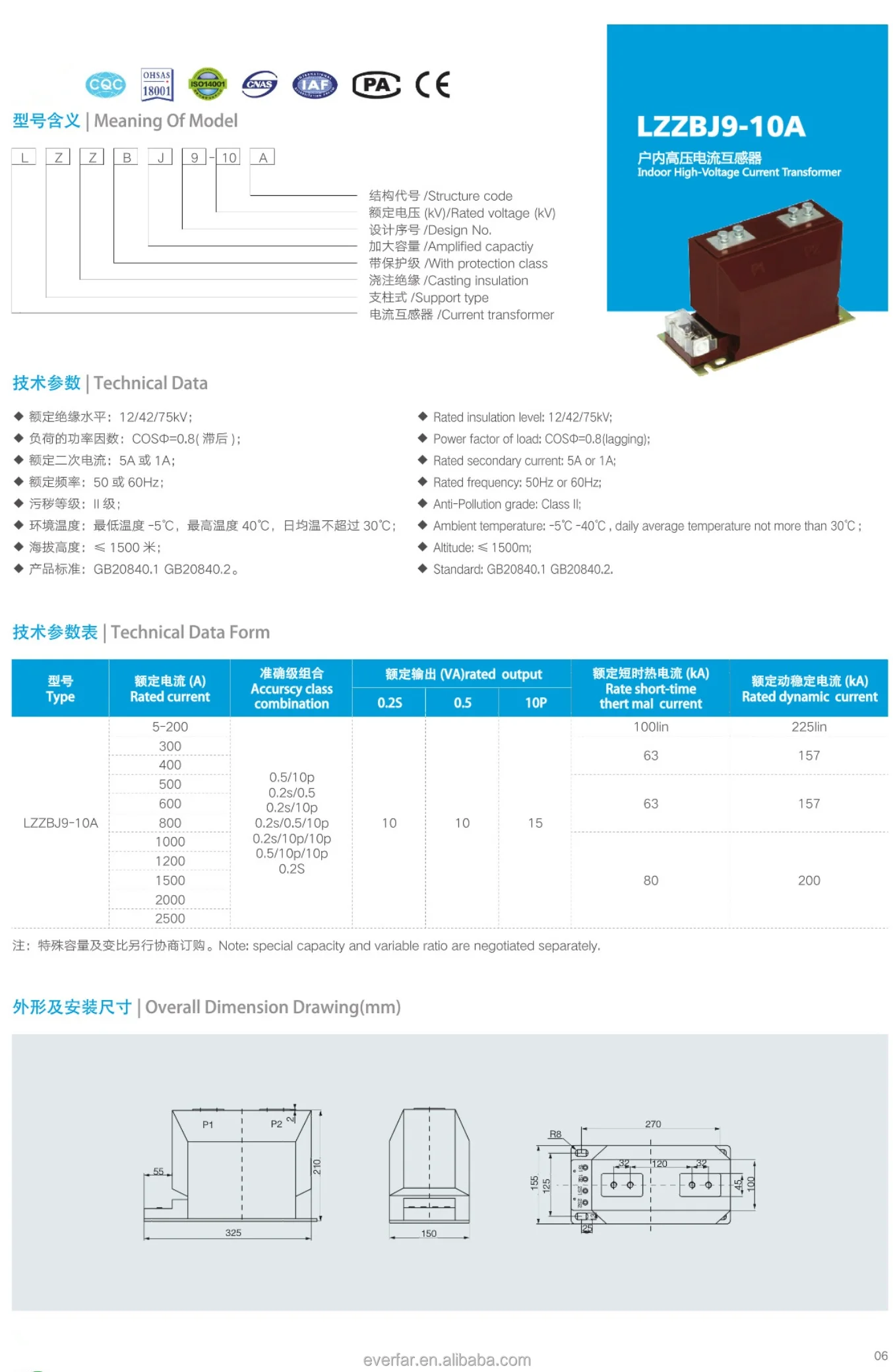LZZBJ9 High Voltage Current Transformers for 10kv-35kv